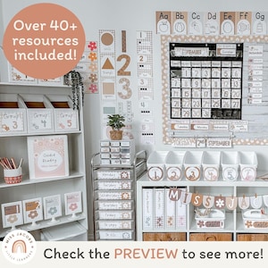 Daisy Gingham Classroom Decor Bundle | Editable - Etsy