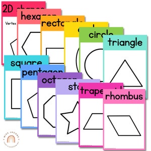 Math Posters Bundle RAINBOW BRIGHTS Rainbow Classroom Decor - Etsy