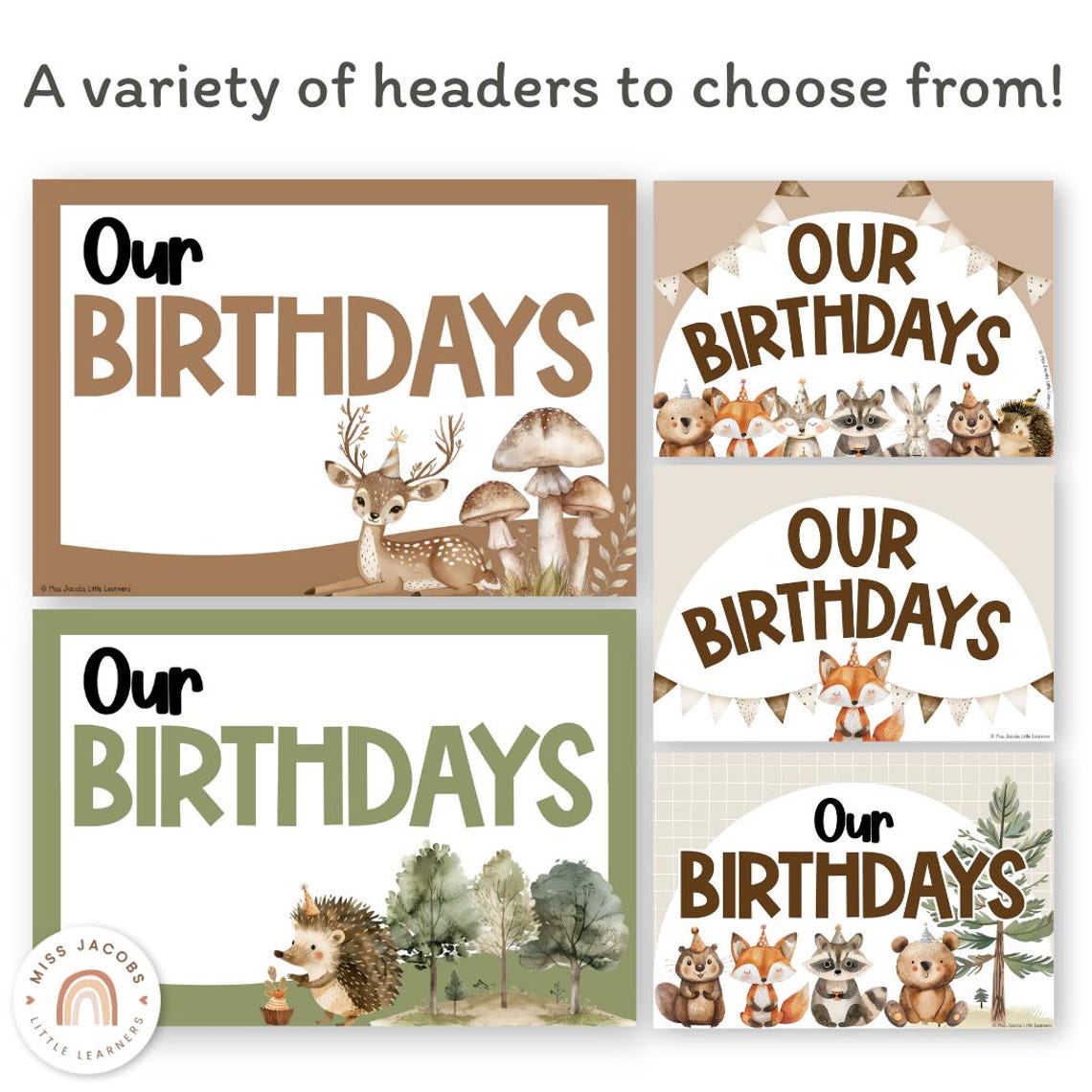 Woodland Birthday Display Printable, Editable Nature Theme Classroom ...