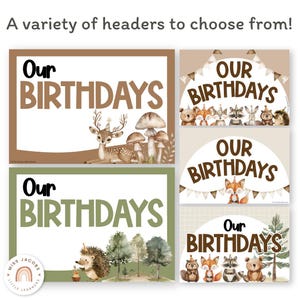 Woodland Birthday Display Printable, Editable Nature Theme Classroom ...