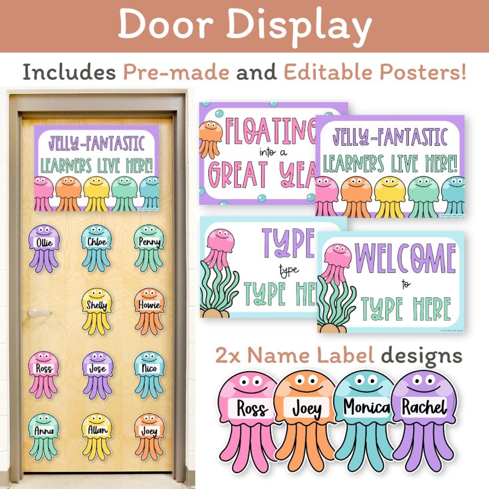 Ocean Jellyfish Classroom Decor Bundle, Calm Theme Pastel Teacher ...