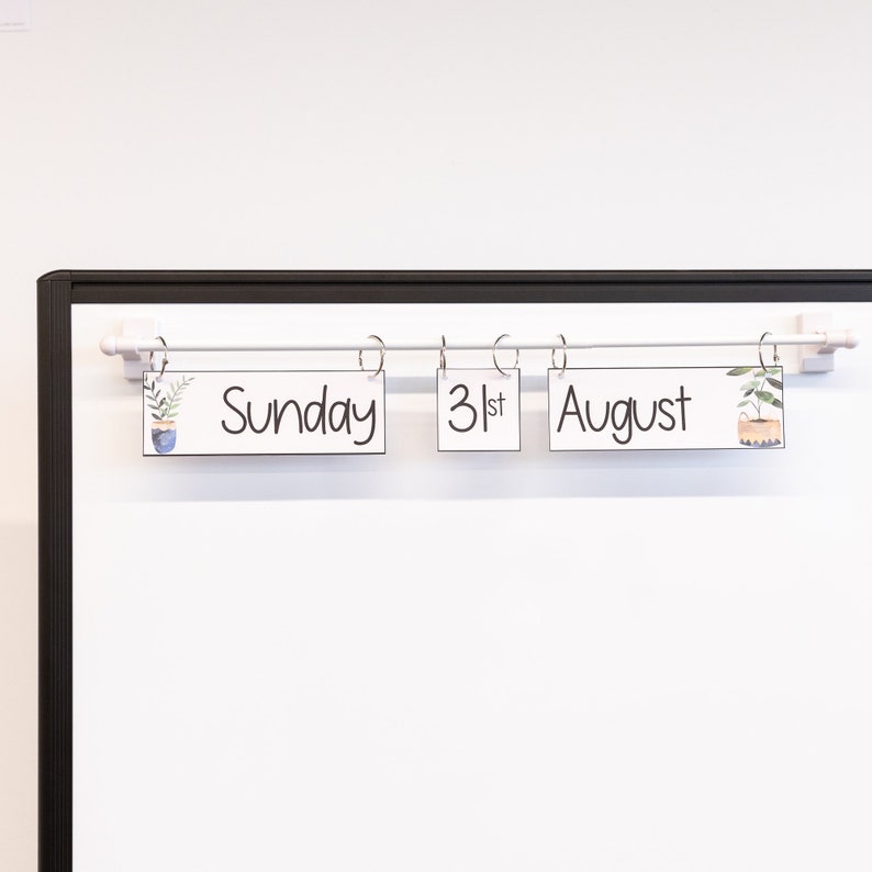Flip Calendar Modern Boho Plants Rustic Classroom Decor - Etsy