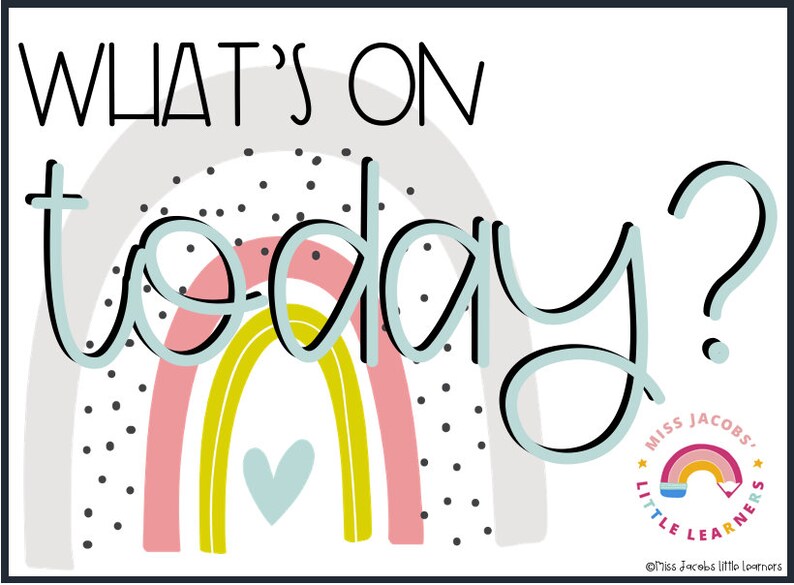 MODERN RAINBOW Visual Timetable Editable Calm Colors | Etsy