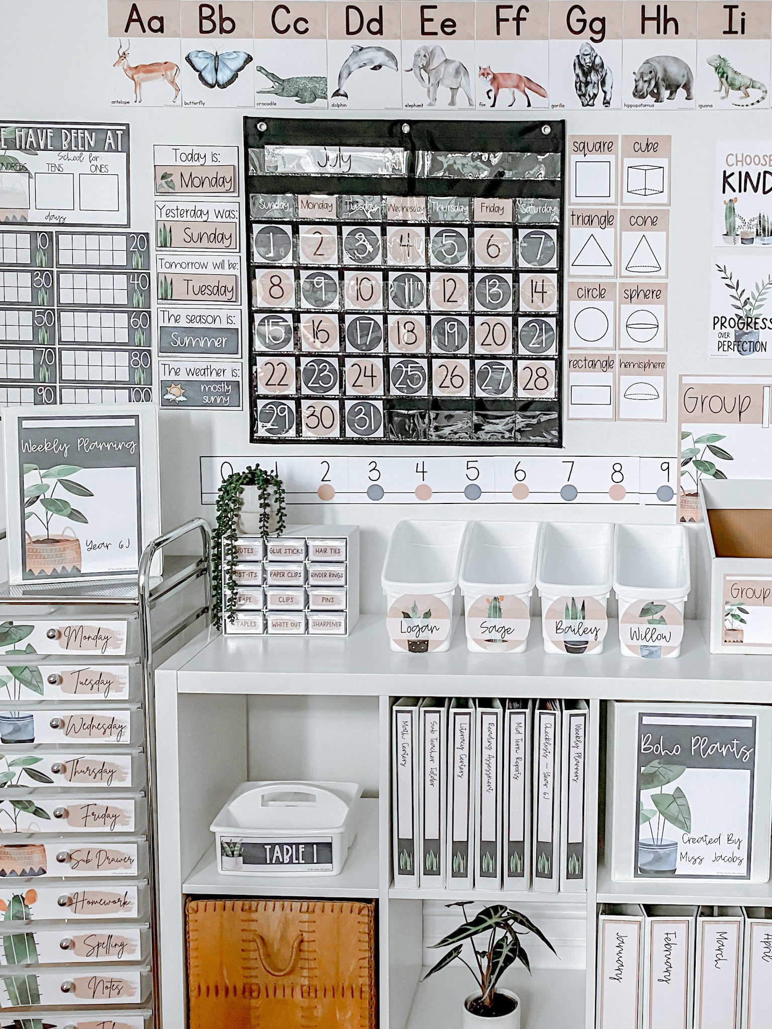 Boho Plants Classroom Decor Bundle Rustic Modern Boho Decor - Etsy ...