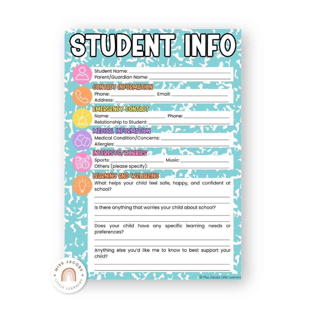 Cutesy Open House Forms Bundle, Editable Meet the Teacher Night Parent ...