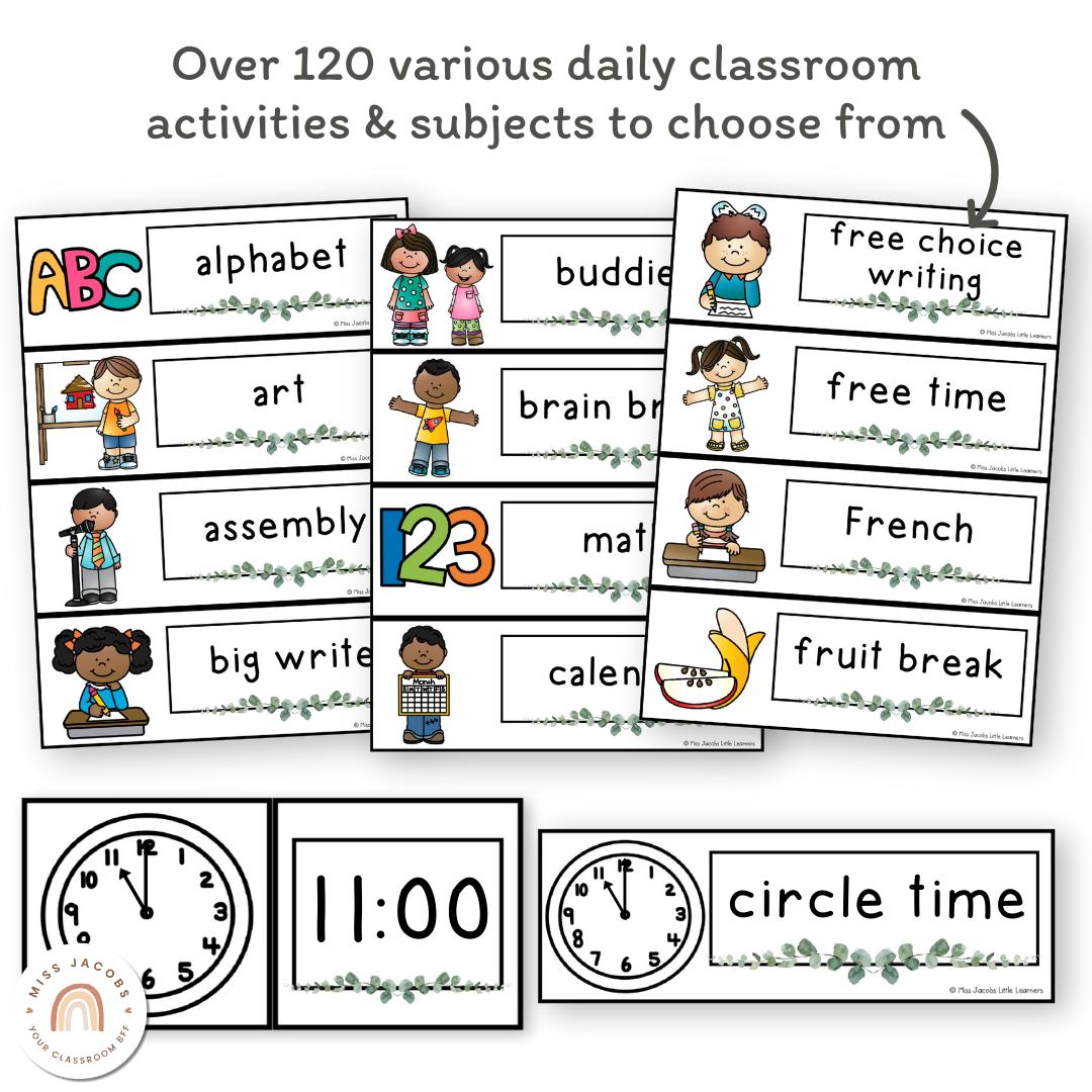 Visual Timetable Cards, Editable Classroom Schedule Set, Printable ...