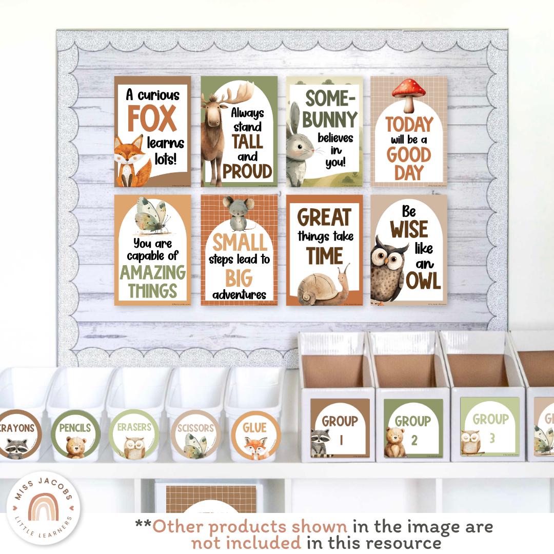 Woodland Motivational Posters, Editable Growth Mindset Classroom Decor ...
