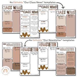 Classroom Newsletter Templates | Editable | Ombre Neutral Classroom ...