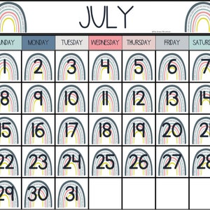 MODERN RAINBOW Classroom Calendar and Weather Display | Editable | Calm ...