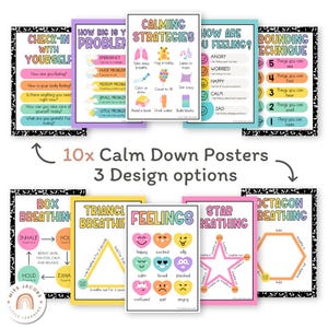 Cutesy Calm Down Corner Posters, Calm Down Kit, Printable Social ...