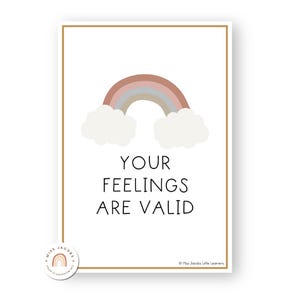 Boho Rainbow Calm Down Corner Posters, Calm Down Kit, Printable Social ...