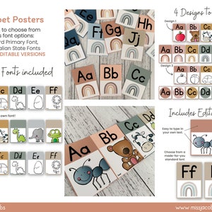 BOHO RAINBOW Classroom Decor Bundle Editable Neutral Rainbow Classroom ...