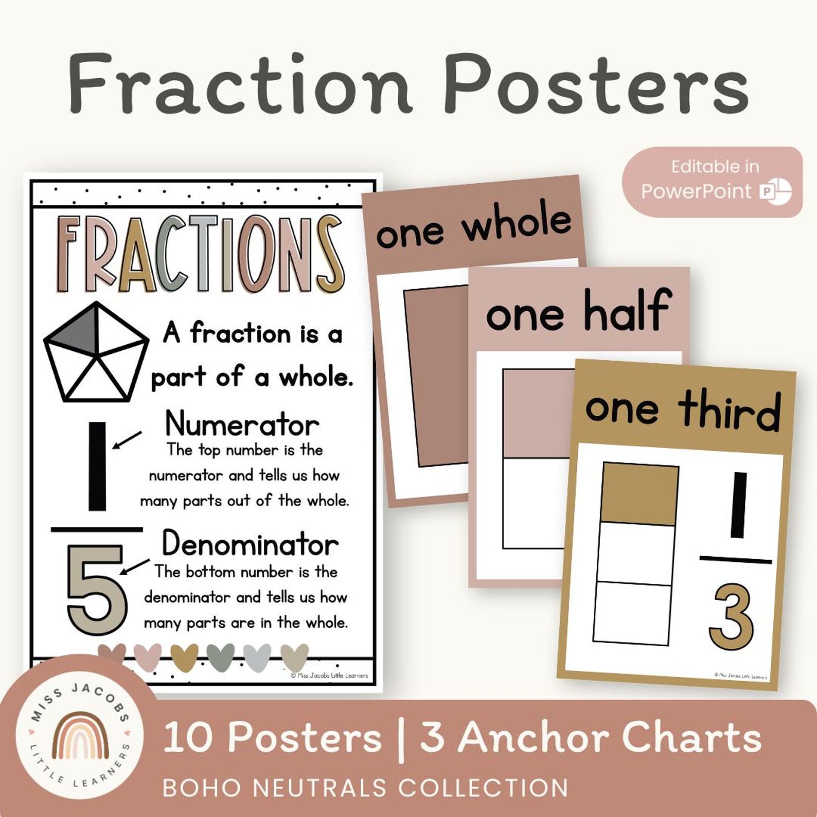 NEUTRAL Fractions Posters | Boho Neutral Color Palette | Neutral ...