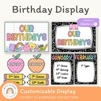 Classroom Birthday Tracker Board | Teacher Supplies | Classroom Decor ...