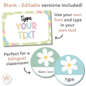 Daisy Door Display or Bulletin Board | Daisy Gingham Pastels Classroom ...