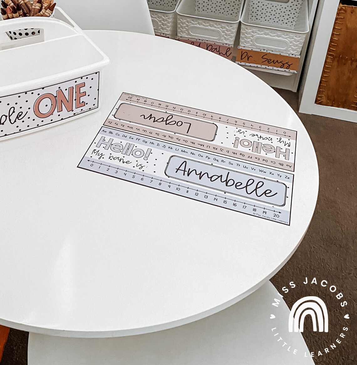 Student Name & Goals Plates SPOTTY BOHO EDITABLE - Etsy