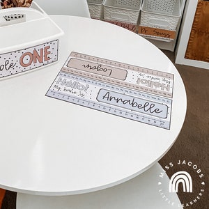 Student Name & Goals Plates | SPOTTY BOHO | EDITABLE - Etsy