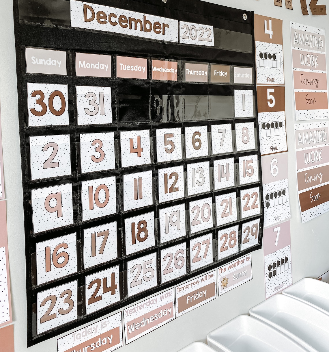 Classroom Calendar and Weather Display | SPOTTY NEUTRALS Classroom ...