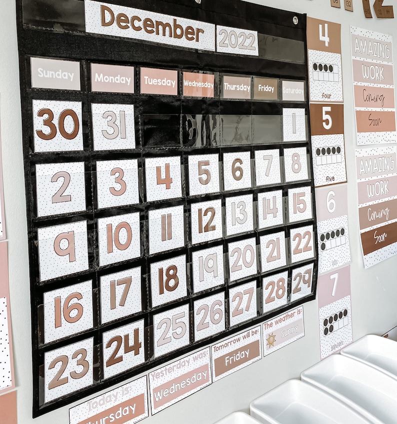 Classroom Calendar and Weather Display | SPOTTY NEUTRALS Classroom ...