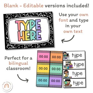 Cutesy Visual Classroom Schedule, Back to School Theme Visual Schedule ...