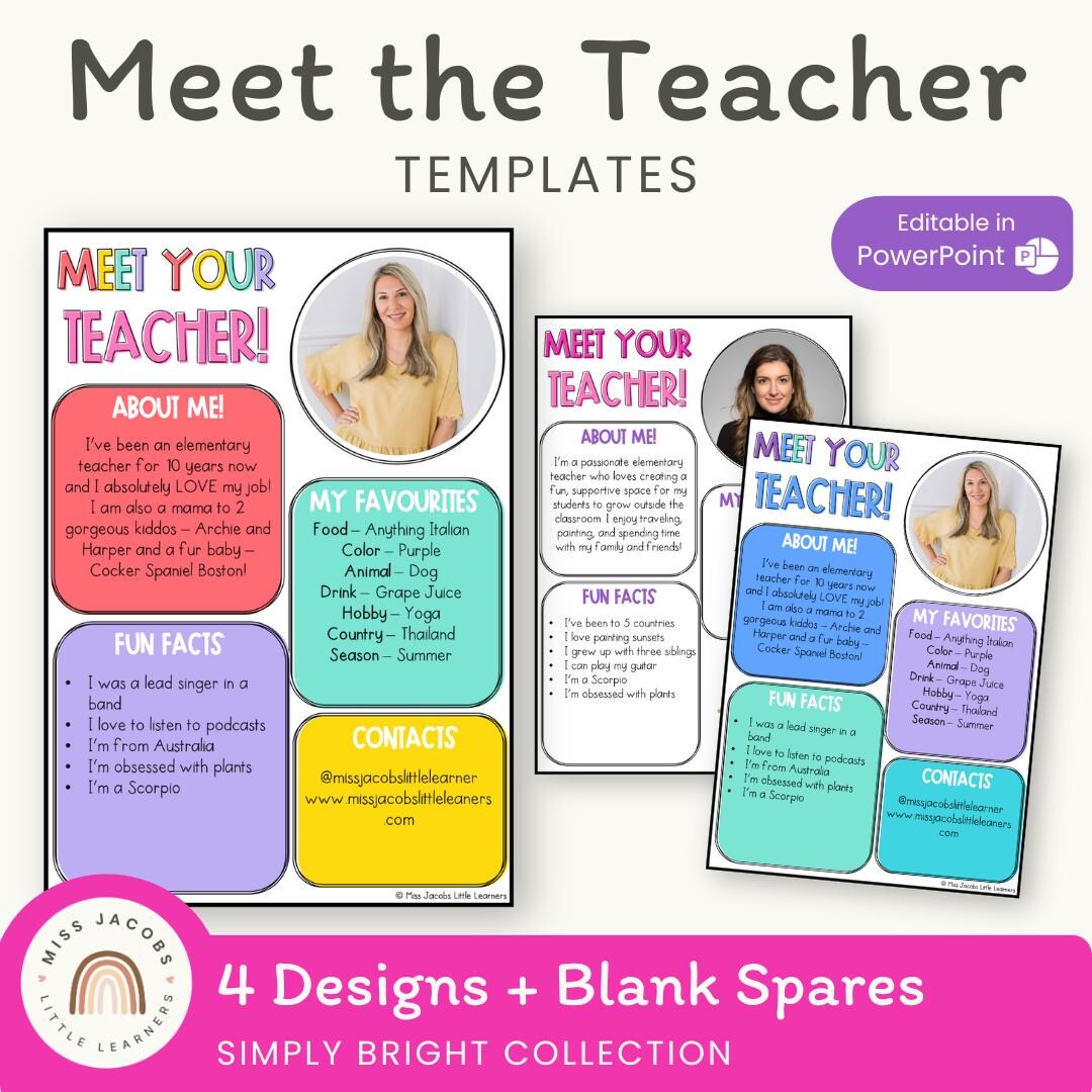 Meet the Teacher Templates | Editable BRIGHTS Decor - Etsy