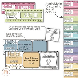 Student Name & Goals Plates SPOTTY PASTELS EDITABLE - Etsy