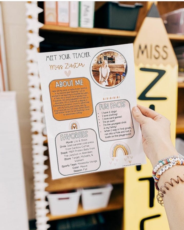 BOHO RAINBOW Meet the Teacher Editable Neutral Classroom - Etsy