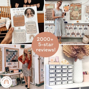 BOHO RAINBOW Classroom Decor Bundle | Editable | Neutral Rainbow ...