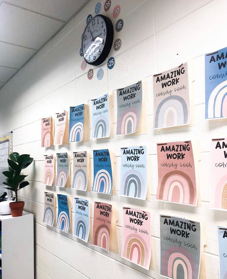 BOHO RAINBOW Editable Classroom Posters Neutral Rainbow | Etsy Canada