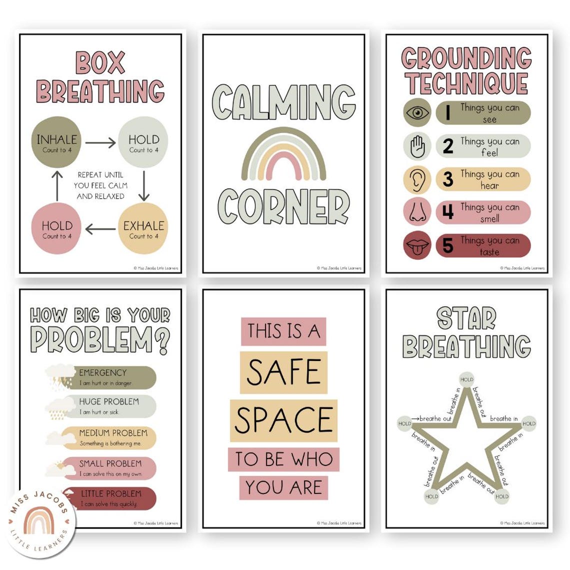 Calm Down Corner Kit, Australiana Calming Corner Posters, Emotional ...
