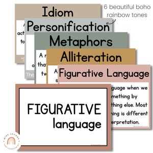 NEUTRAL Figurative Language Posters | Boho Color Palette | Neutral ...