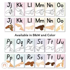 Auslan australian Sign Language Alphabet Posters Daisy Gingham Pastels ...