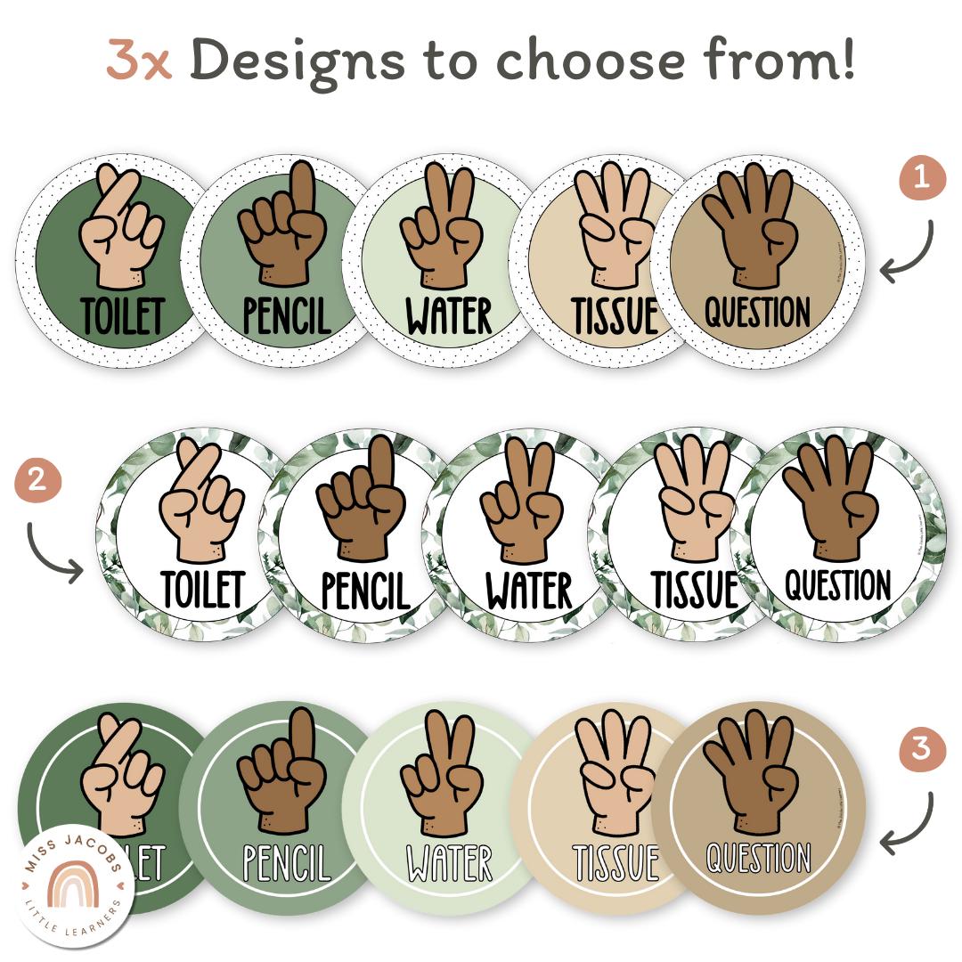 Botanical Hand Signals Posters for Classroom, Editable Visual Cues for ...