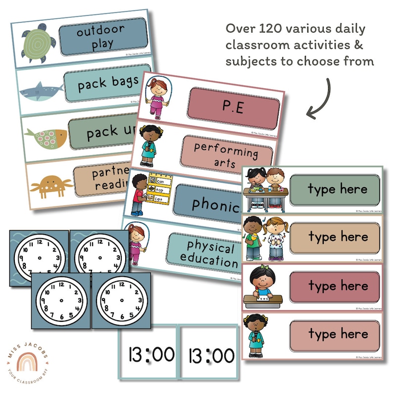 Cute Sea Life Visual Schedule, Editable Classroom Routine Chart, Ocean ...