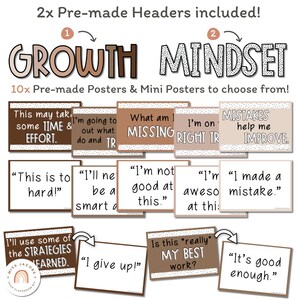 SPOTTY NEUTRALS Growth Mindset Posters | Ombre Neutral Classroom Decor ...
