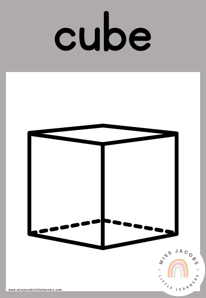 CALM COLORS 3D Shape Posters Modern Rainbow Classroom Decor | Etsy