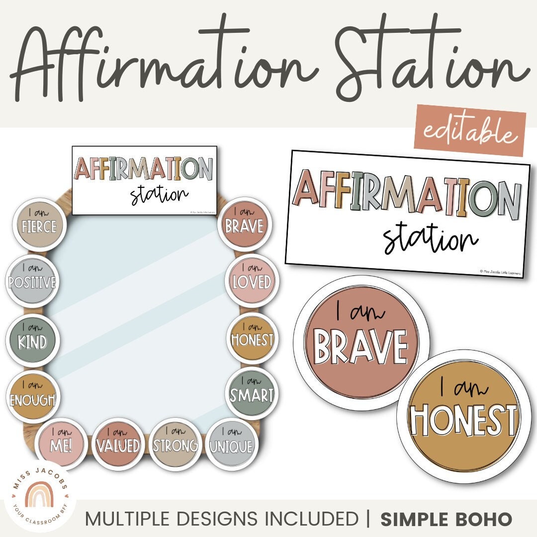 Affirmation Station | SIMPLE BOHO | Positive Affirmations Mirror ...