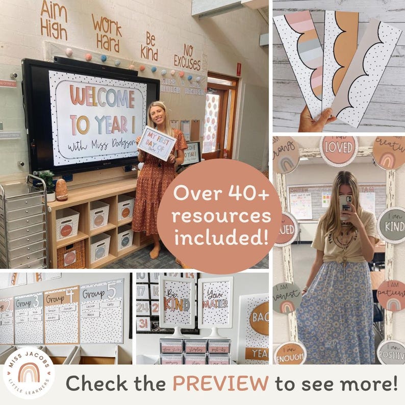 SPOTTY BOHO Classroom Decor Bundle | Boho Classroom Decorations | Boho ...