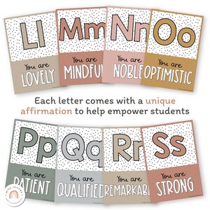 Spotty Boho Affirmation Alphabet Posters, Editable Classroom Decor ...