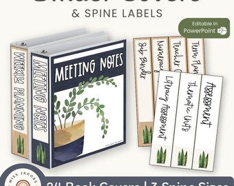 Boho Plants Binder Covers & Spines | Rustic Boho Classroom Decor ...