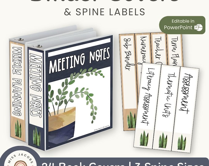 Boho Plants Binder Covers & Spines | Rustic Boho Classroom Decor ...