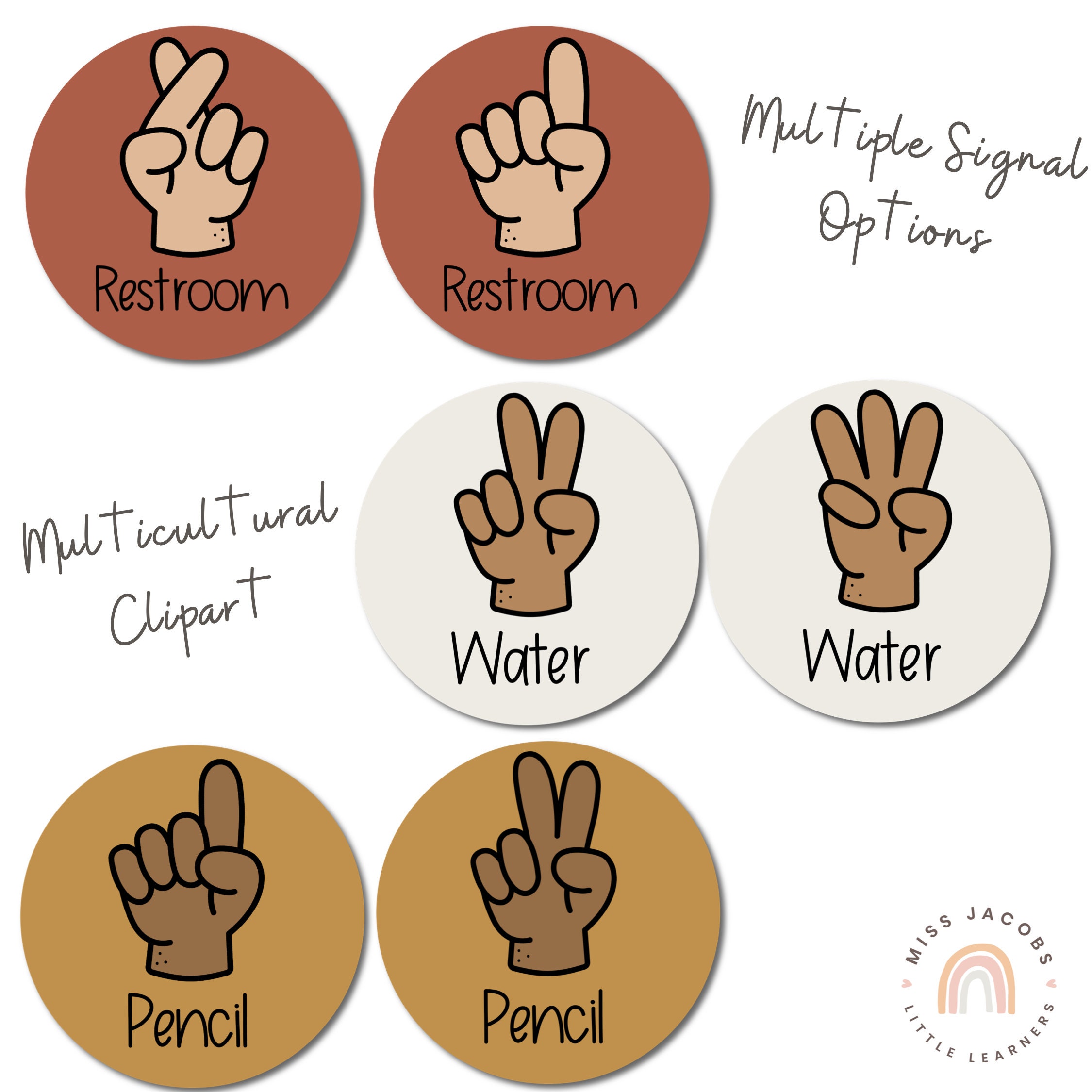 BOHO VIBES Hand Signals Posters Editable Desert Neutrals - Etsy