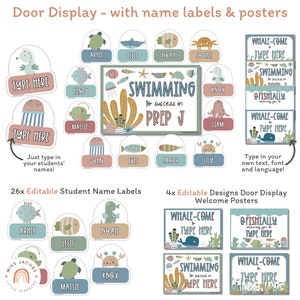 Cute Sea Life Classroom Labels Bundle | Editable Student Name Tags ...