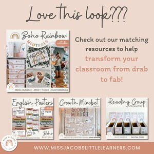NEUTRAL Math Posters Bundle | Boho Color Palette | Neutral Classroom ...