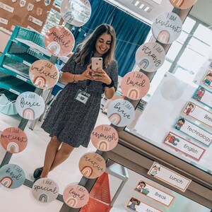 BOHO RAINBOW Affirmation Station | Positive Affirmations Mirror Display ...