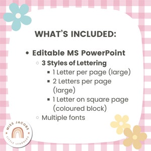 Bulletin Board Lettering Pack | Daisy Gingham Pastel Classroom Decor ...