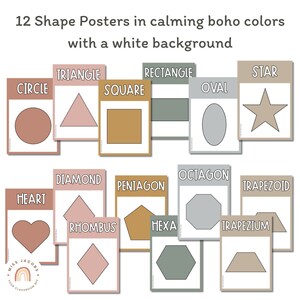 Shape Posters | Modern Simple Boho Classroom Decor | Editable - Etsy