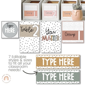 Classroom Labels | SPOTTY BOHO | Editable - Etsy