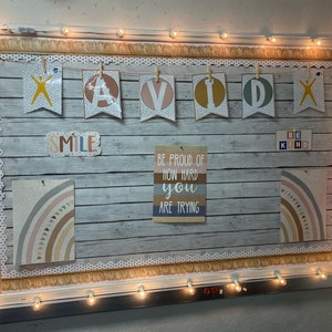 Bulletin Board Bunting | SPOTTY BOHO | Editable - Etsy