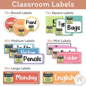 Back to School Crayon Theme Classroom Decor Essentials Pack, Editable ...